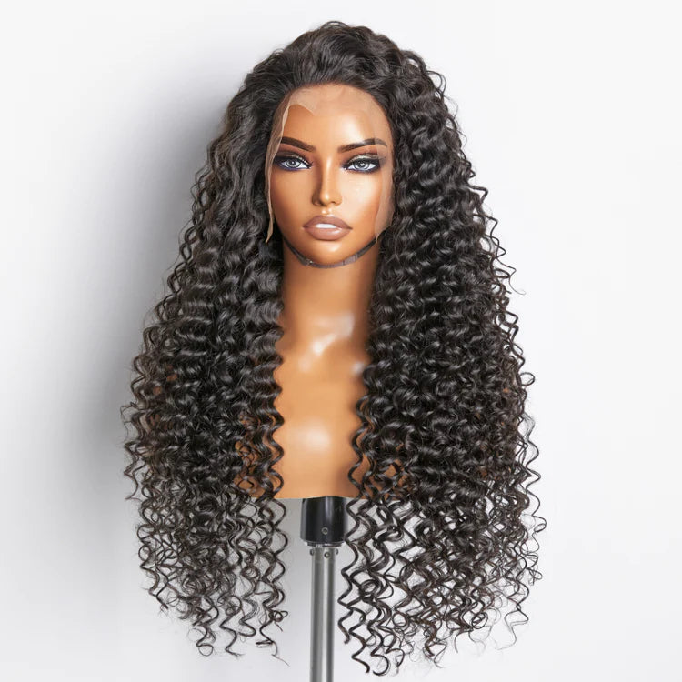 Maganda Rain HD 13x4 Full Frontal Lace 200% Density Deep Wave Glueless ...